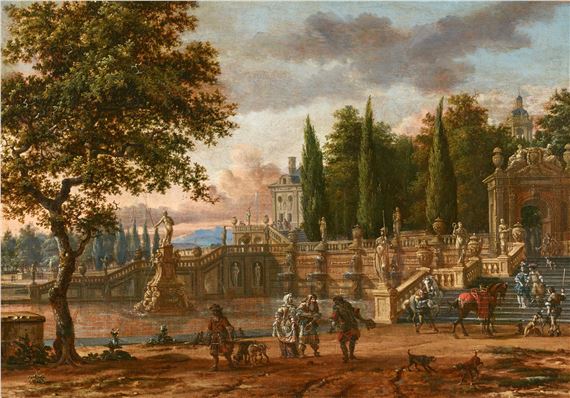 Abraham Storck | Abraham Storck Palace Park with Elegant Company ...