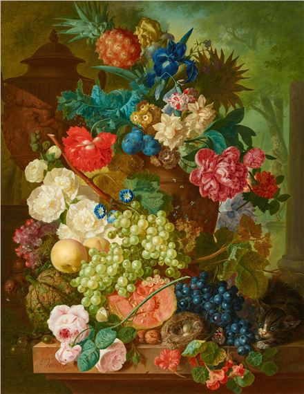 Jan Van Os | Jan van Os Flowers and Fruit on a | MutualArt