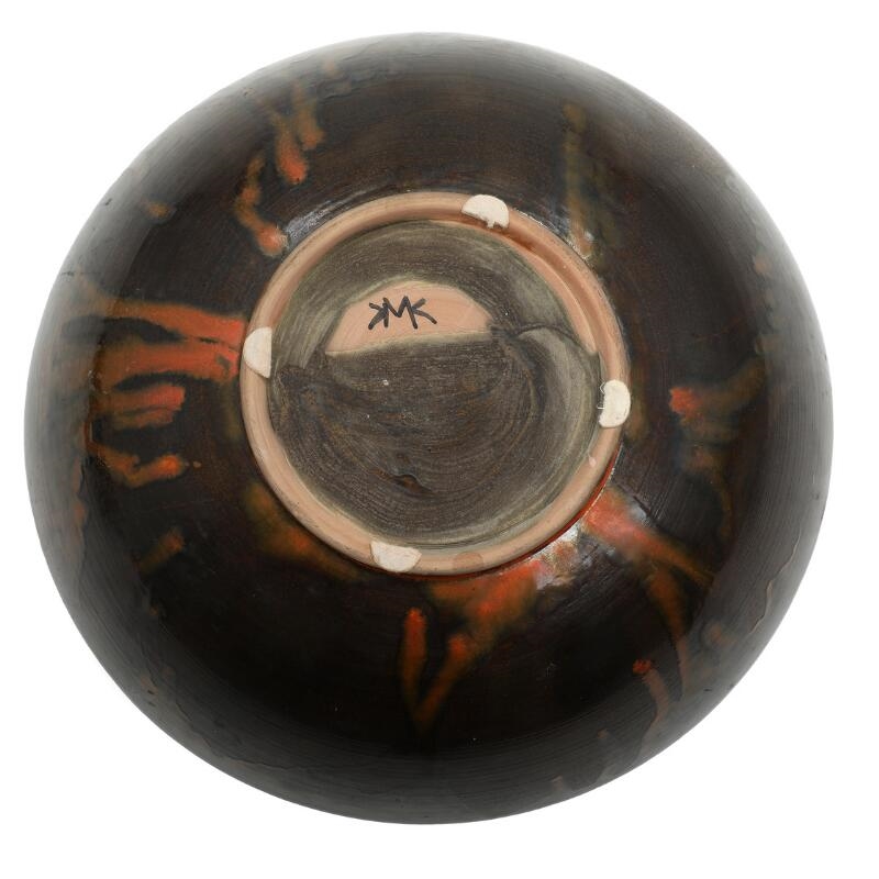 Karen Margrethe Karberg | A circular earthenware bowl, decorated with ...