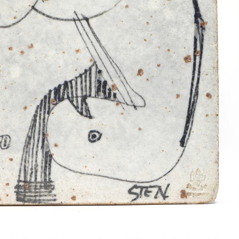 Sten Lykke Madsen | A stoneware wall relief decorated with black-glazed ...