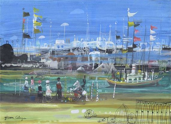 Jean Calogero | DIPINTO BARCHE IN DARSENA DI JEAN CALOGERO | MutualArt