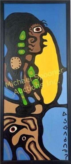 Norval Morrisseau | NORVAL H. MORRISSEAU {ATTRIB.} - OIL ON CANVAS ...