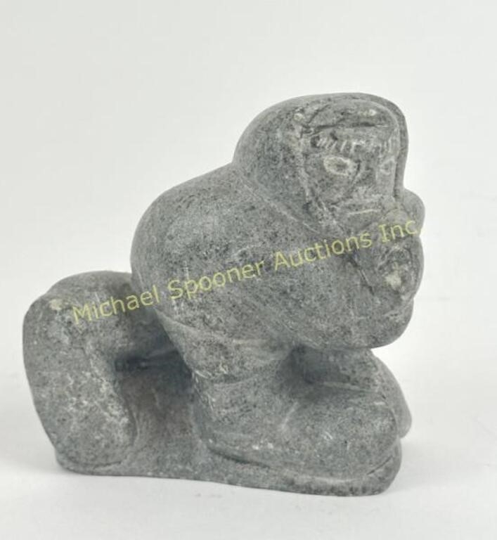 Lucassie Echalook | LUCASSIE ECHALOOK - INUIT CARVING OF FISHERMAN ...