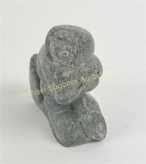 Lucassie Echalook | LUCASSIE ECHALOOK - INUIT CARVING OF FISHERMAN ...