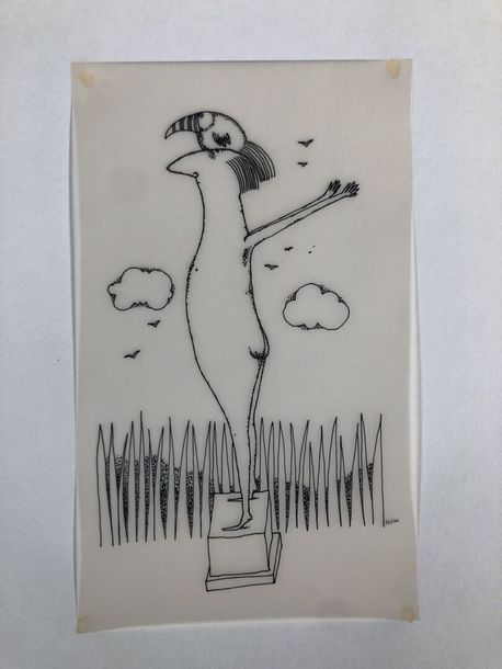 Elzbieta Violet | Drawing board with 15 small ink drawings on tracing ...