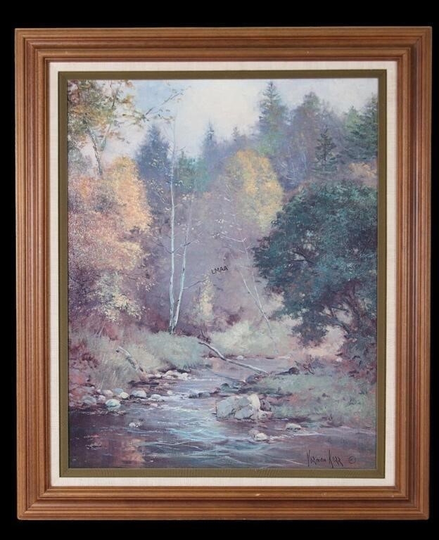 Vernon Kerr | VERNON KERR RIVERBED IN AUTUMN OIL ON CANVAS | MutualArt