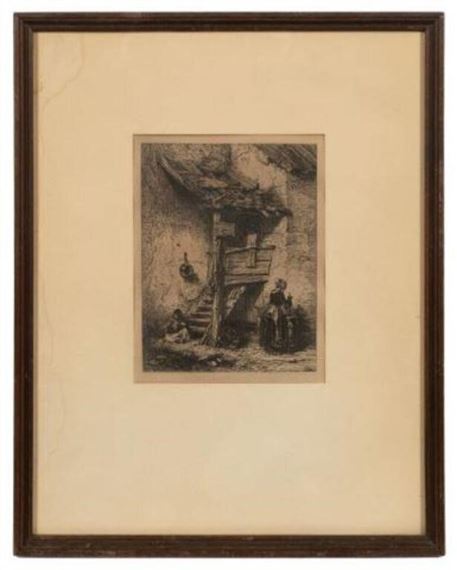 Charles Émile Jacque | A Rustic Stair, Etching by Charles Jacques ...