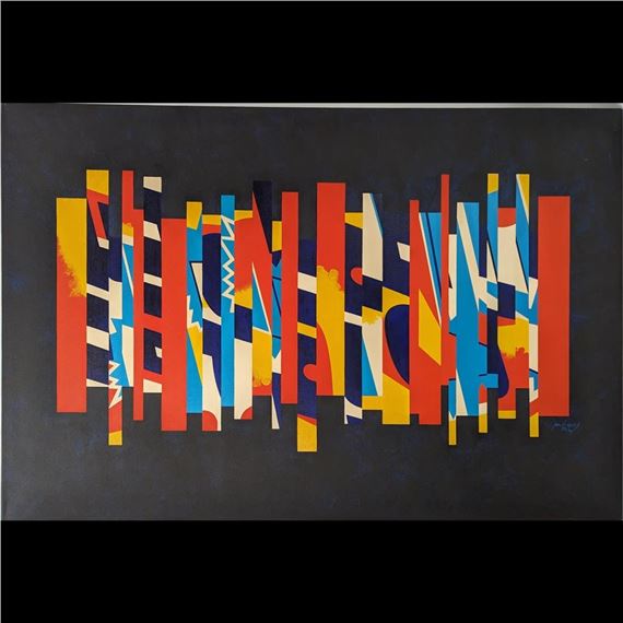 Jon Henry | Large American Jon Henry 1916-90 Acrylic Abstract Painting ...