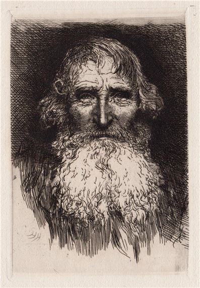 Sir Hubert von Herkomer | Portrait of a Bearded Man (1880) | MutualArt