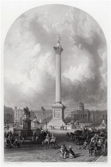 George Hawkins | The Nelson Column, Trafalgar Square (1850) | MutualArt