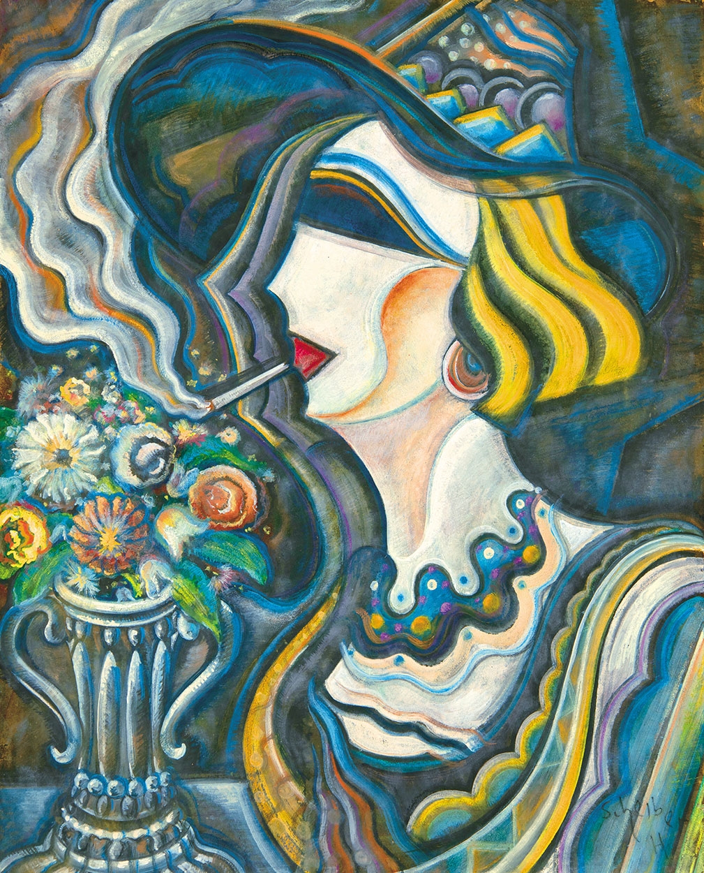 Hugó Scheiber | A Lady Smoking | MutualArt