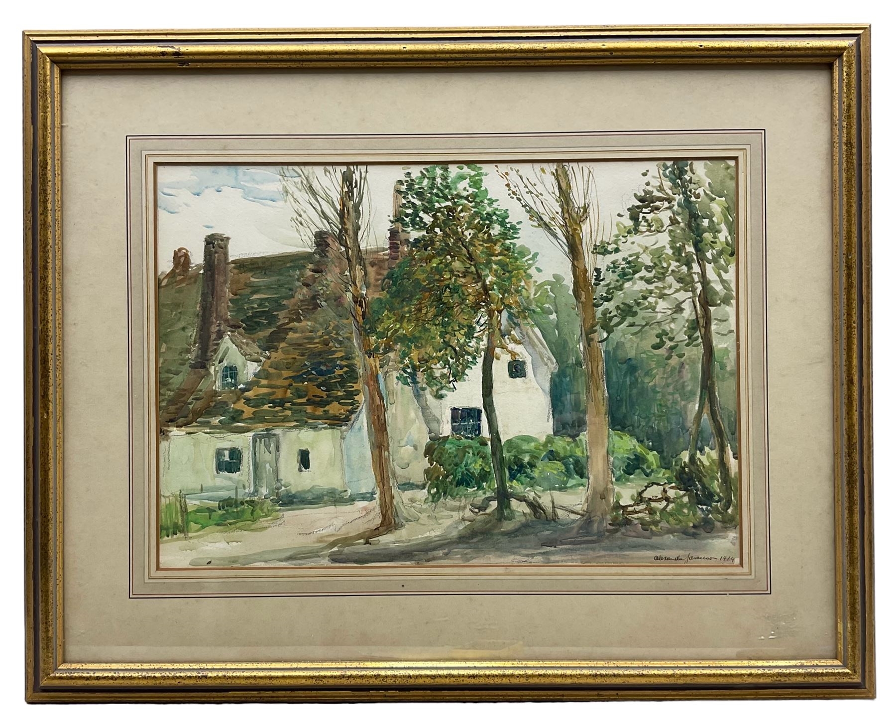 Alexander Jamieson | The White Cottage at Mill Farm (1914) | MutualArt