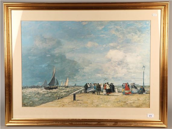 Eugène Louis Boudin | Paysage au bord de la Touques | MutualArt