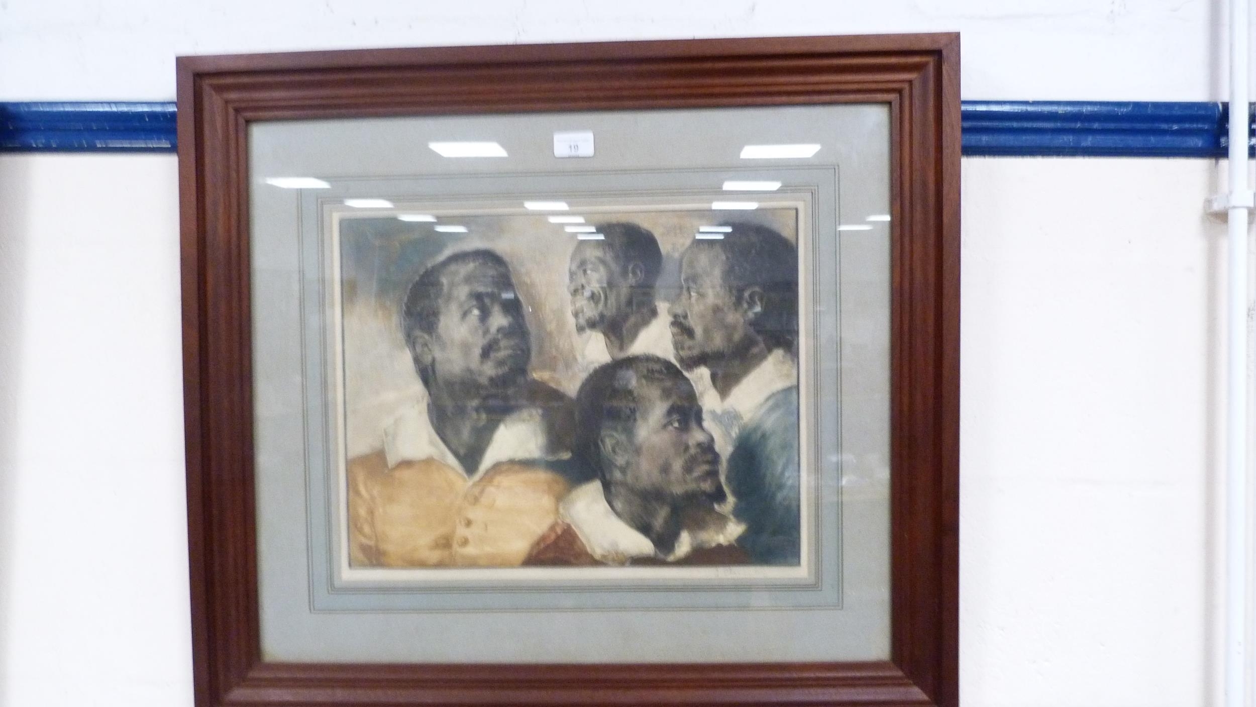 J. Chamberlain | Studies of four Afro Caribbean heads | MutualArt