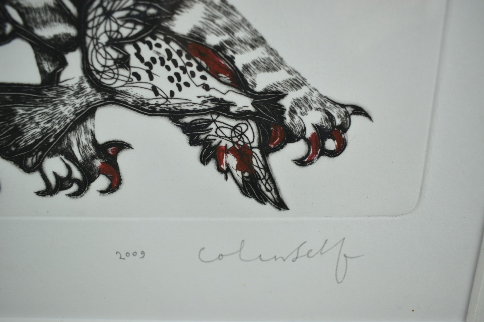 Colin Self | Colin Self (b.1941) limited edition etching - The Cat Wins ...