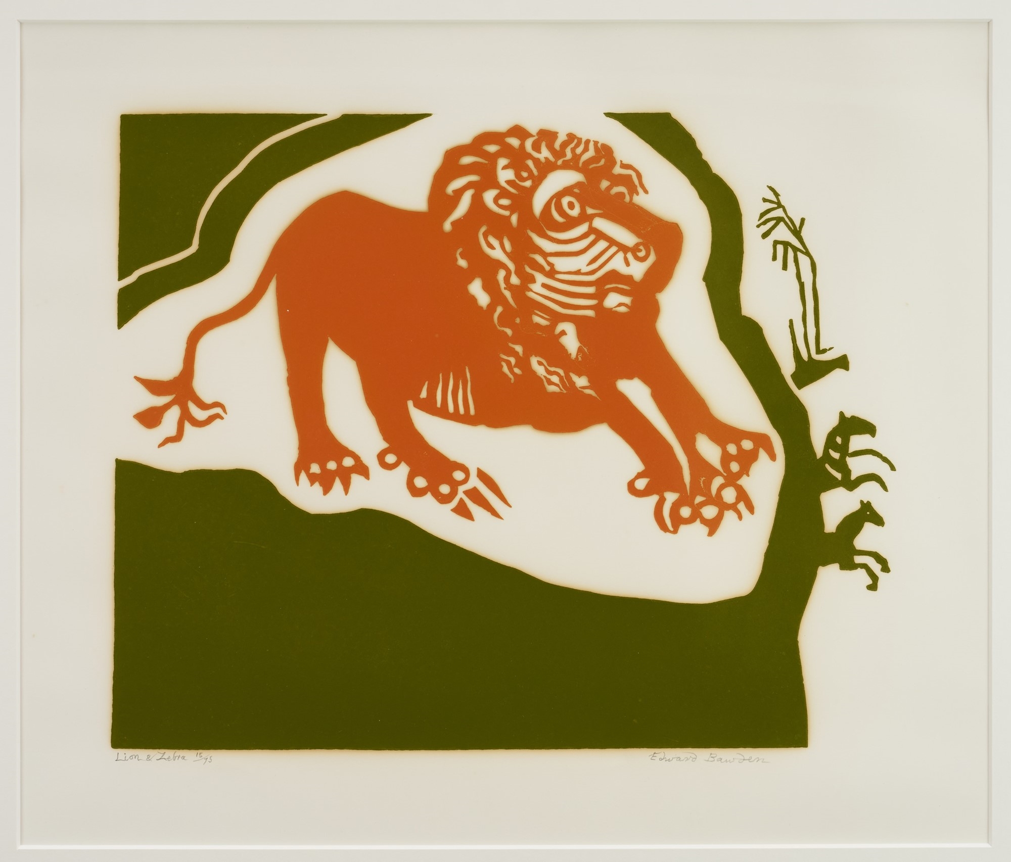 Edward Bawden | Lion and Zebra | MutualArt