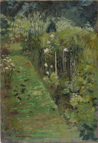 Richard Drew | oil on board - Garden at Newton Abbey | MutualArt