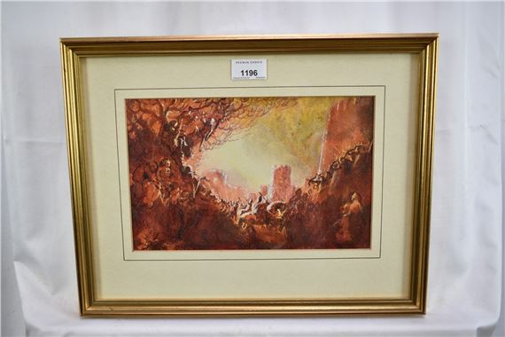Samuel Palmer | Battle scene in the manner of Samuel Palmer | MutualArt