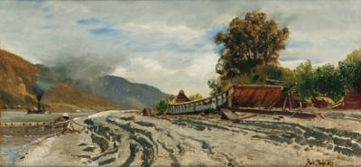 Robert Russ | Courtyard with flowers | MutualArt