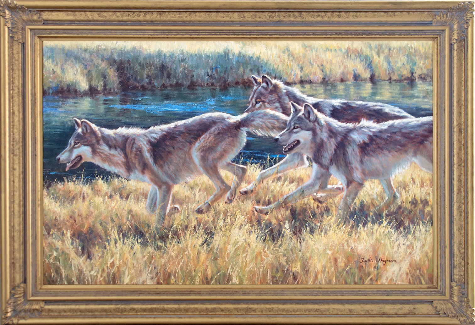 Justin Prigmore | Hunters Along the Firehole | MutualArt