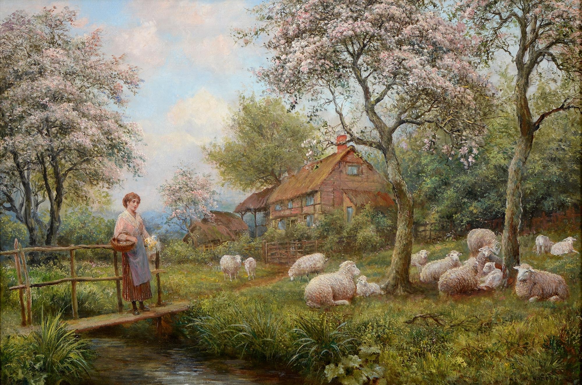 Arthur Trevor Haddon | A Kent Farmhouse in Spring | MutualArt