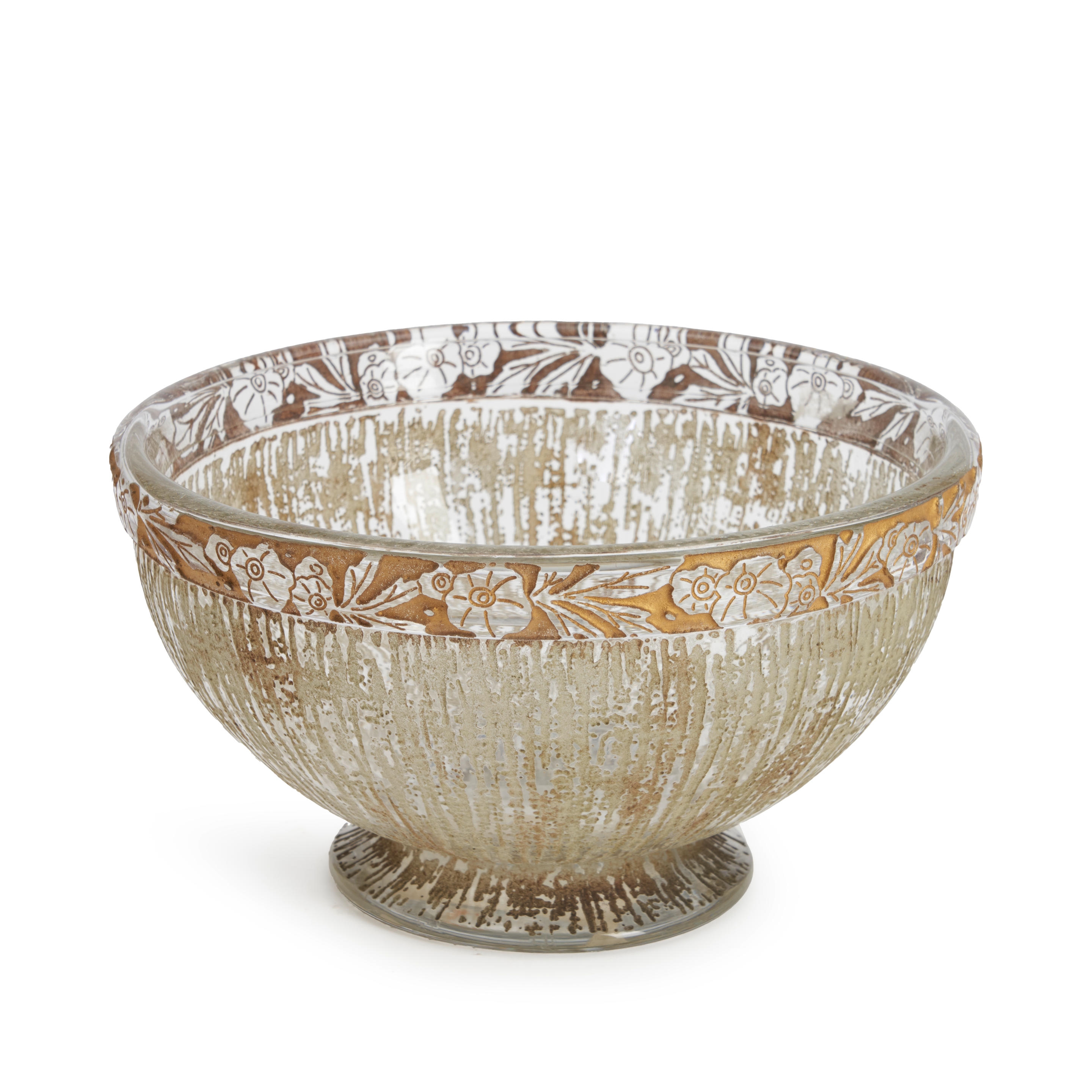 Daum Frères | DAUM ACID-ETCHED AND PATINATED GLASS BOWL, | MutualArt