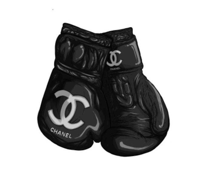 Charly Rocks | Fighting Chanel Black boxing gloves | MutualArt