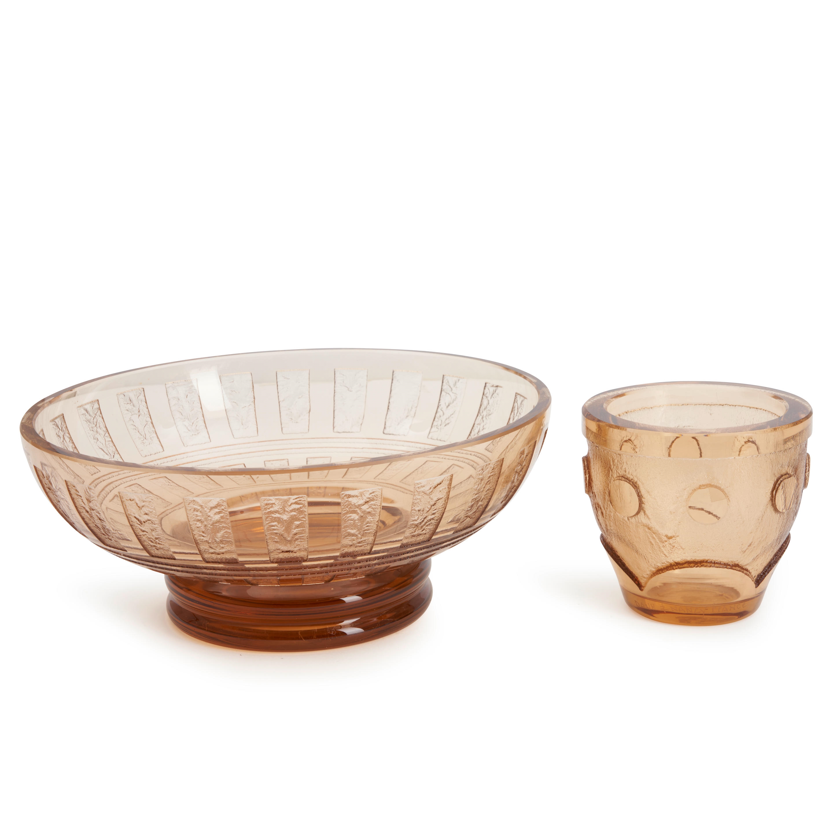 Daum Frères | TWO DAUM ART DECO ACID-ETCHED GLASS BOWLS, (Circa 1930 ...