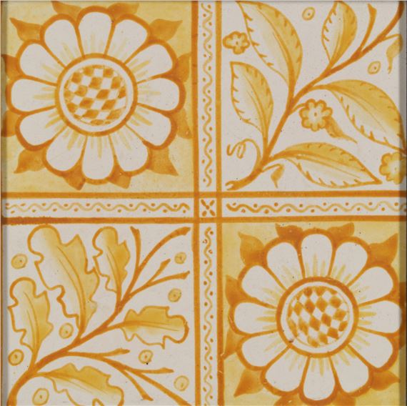 William de Morgan | WILLIAM DE MORGAN TILE WITH YELLOW FLOWERS, (Late ...