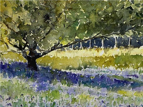 David Grosvenor | tree in field of wildflowers | MutualArt