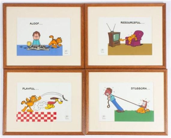 Tim Davis | Lot of 4 Garfield Animation Serigraph Cels | MutualArt