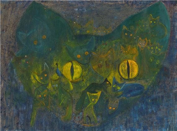 Alice Rahon | A la media noche (1953) | MutualArt