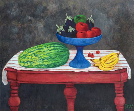 Olga Costa | La mesa roja (1985) | MutualArt