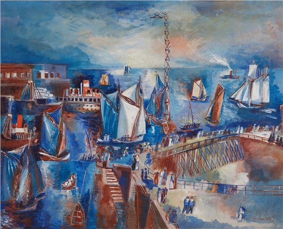 Jean Dufy | Le Bassin de la manche au Havre (1925) | MutualArt