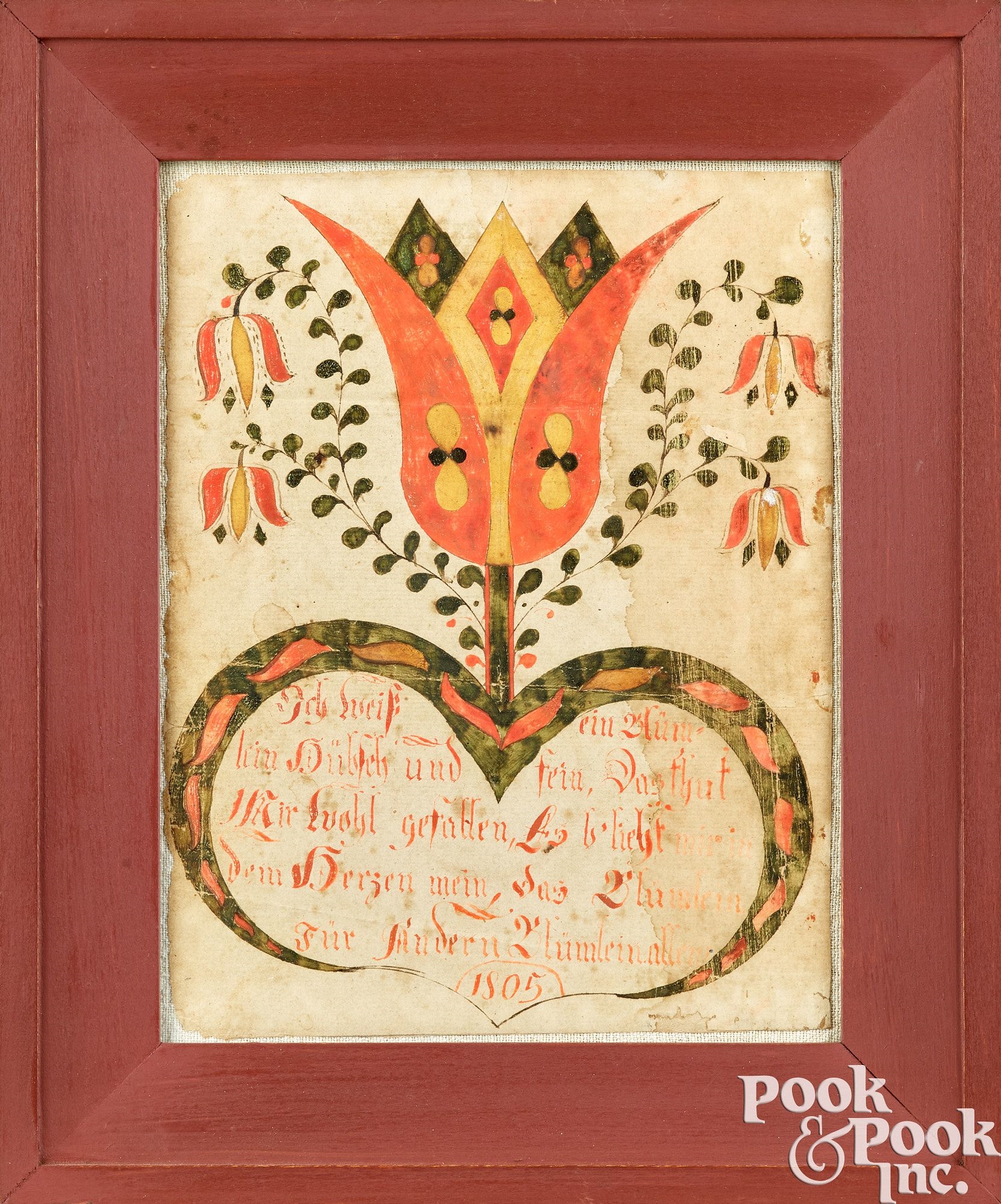 School Pennsylvania | Pennsylvania watercolor on paper fraktur drawing ...