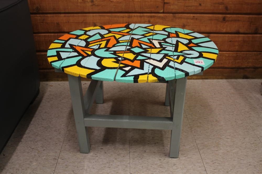 Tom Cramer | TWO TOM CRAMER PAINT-DECORATED TABLES (2024) | MutualArt