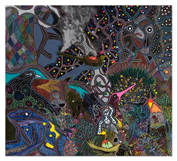 Jaider Esbell | O pajé curando tabaco (2020) | MutualArt