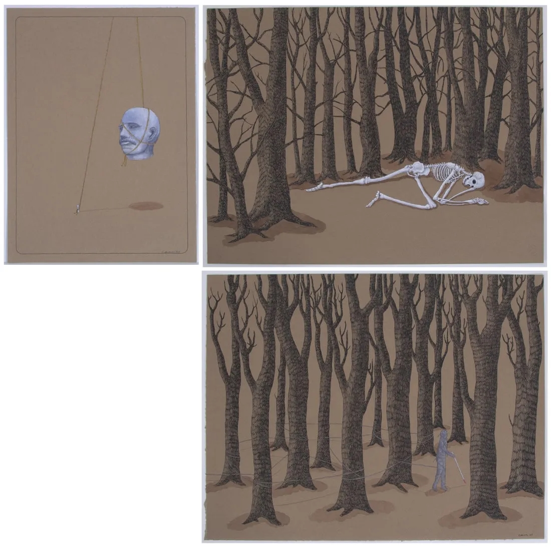 Michael Caines | HEAD ON A STRING; MUMMY IN THE FORREST; SKELETON IN ...