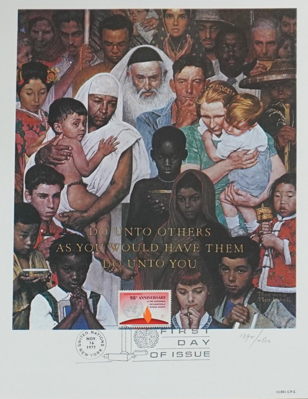 Norman Rockwell | The Golden Rule (1500) | MutualArt