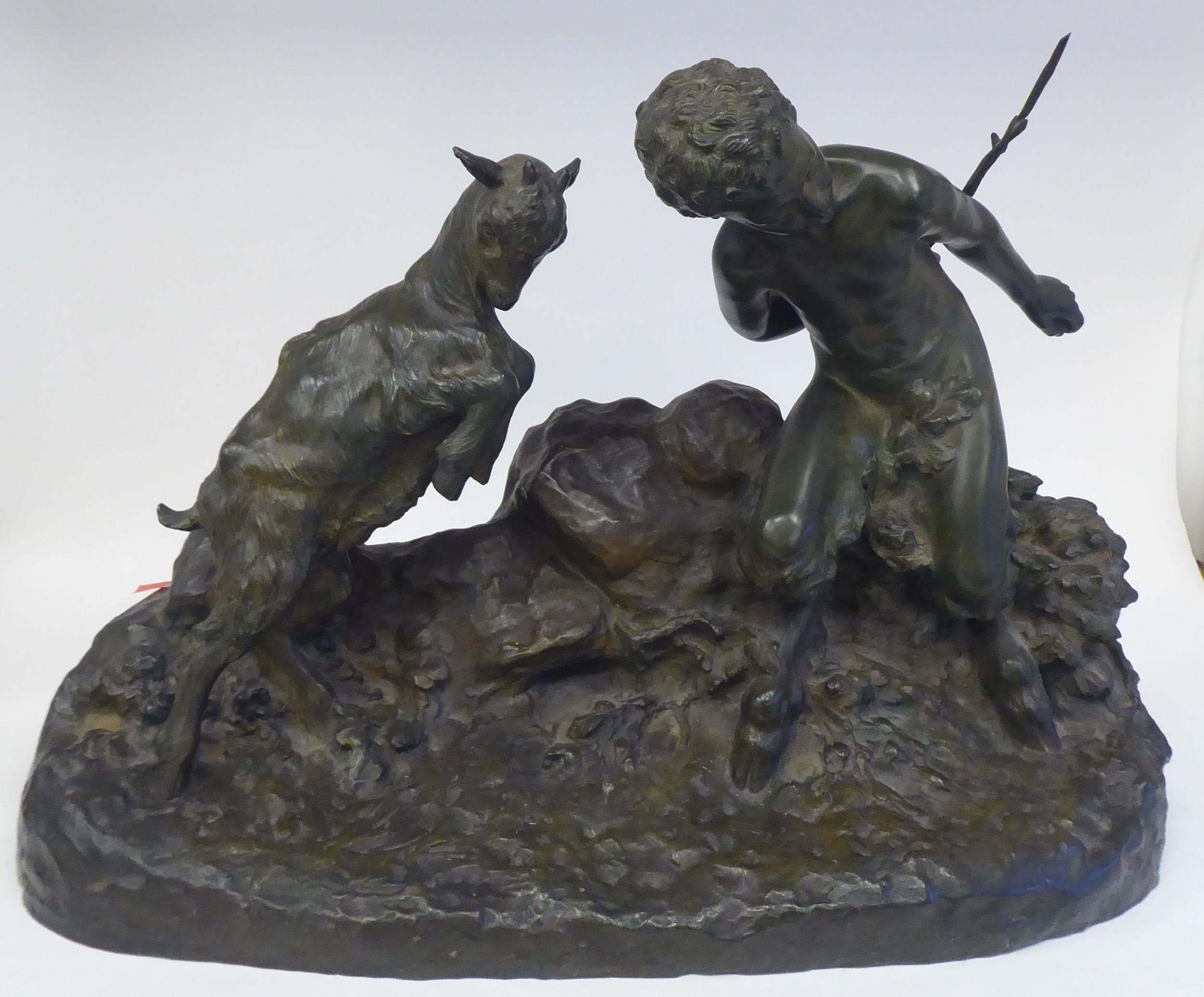 Joseph d'Aste | The Greek God Pan in a confrontation with a goat ...