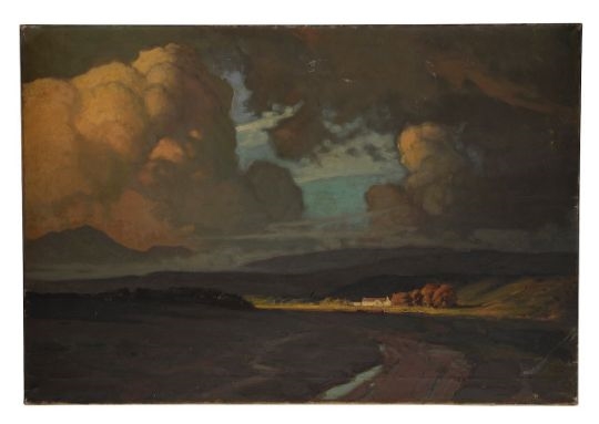 Walter Gilbert Wiles | Winding Roadway with Figure and Gum Trees ...