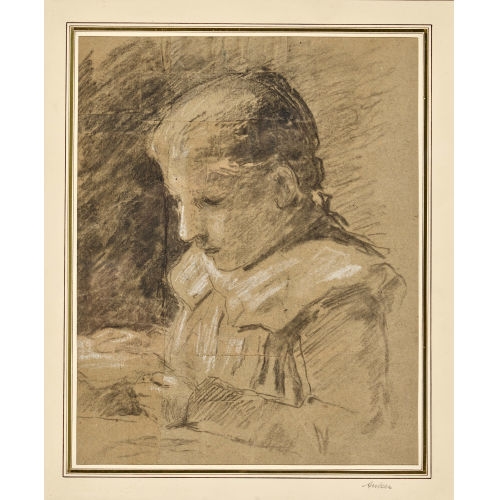 Albert Anker | Young woman writing a letter (1903) | MutualArt