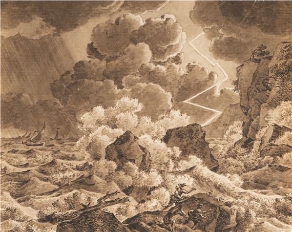 Franz Kobell | Thunderstorm by the sea (1818) | MutualArt