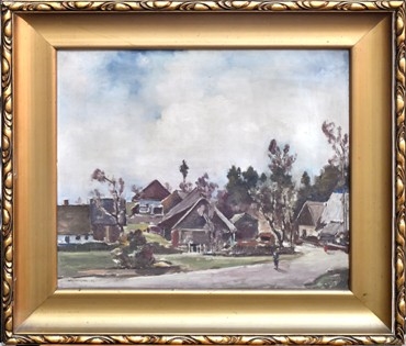 František Michl | Muž a žena v červené sukni uprostřed vesnice (1932 ...