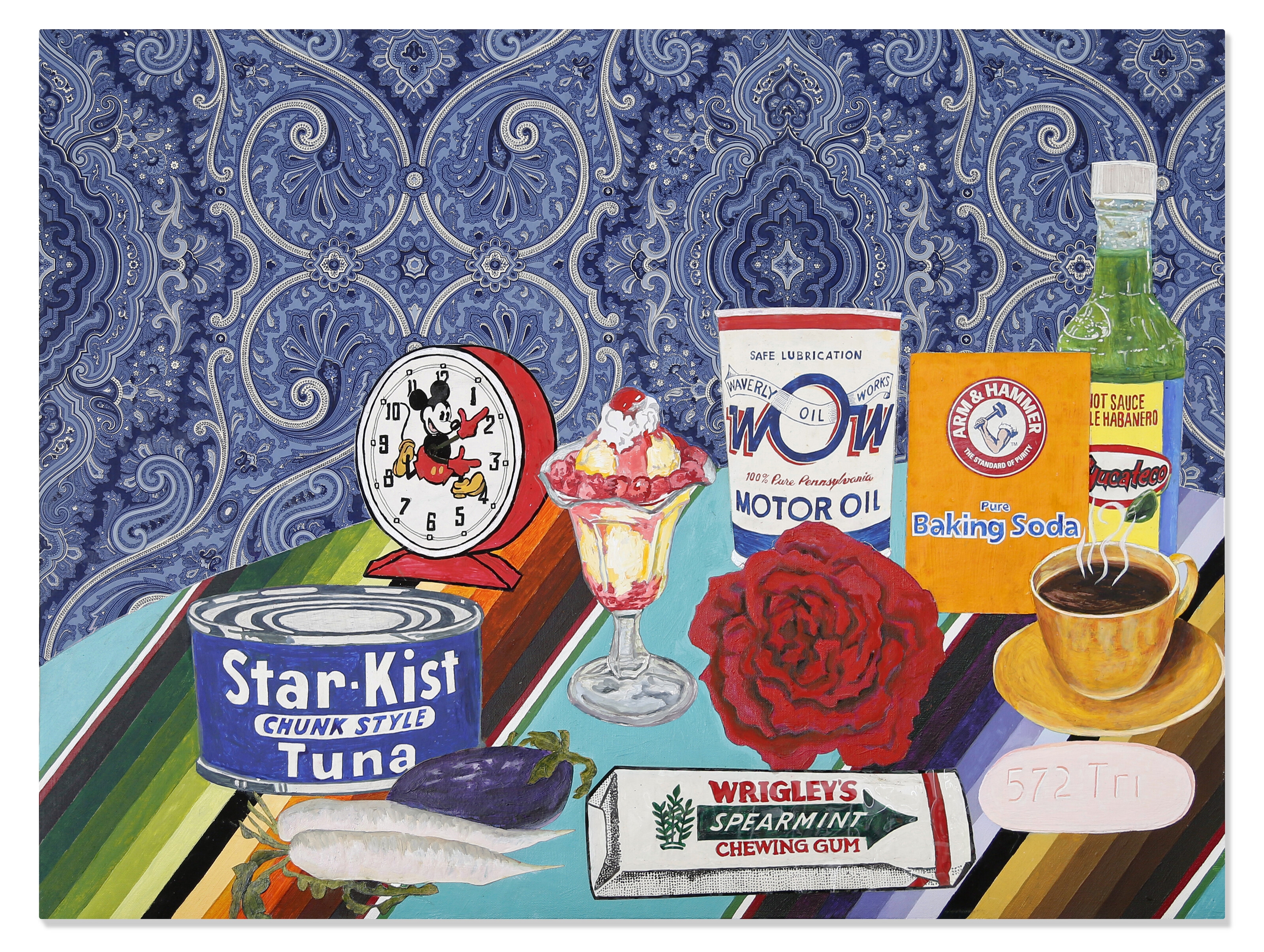 Joey Terrill | Still Life with Triumeq, Turnips, Eggplant & a Red Rose ...
