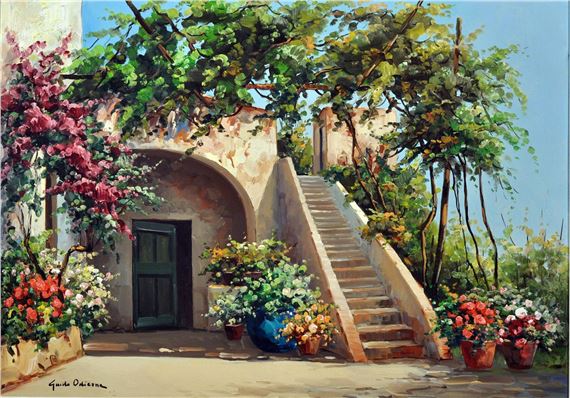 Guido Odierna | Scorcio caprese olio su tela | MutualArt