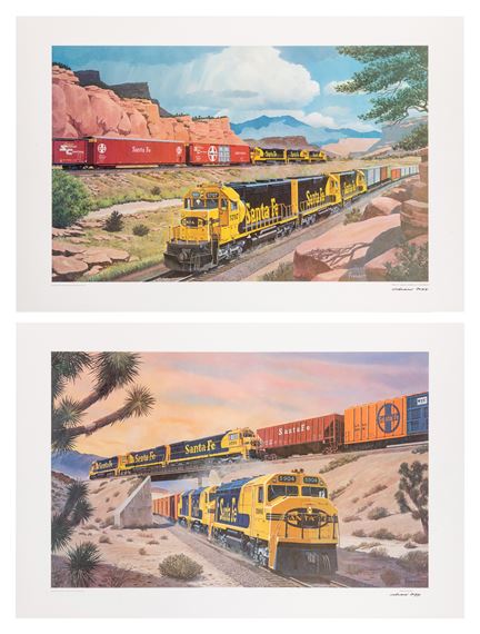 Howard Fogg | (1917 – 1996). Pair of Santa Fe Railway signed prints ...