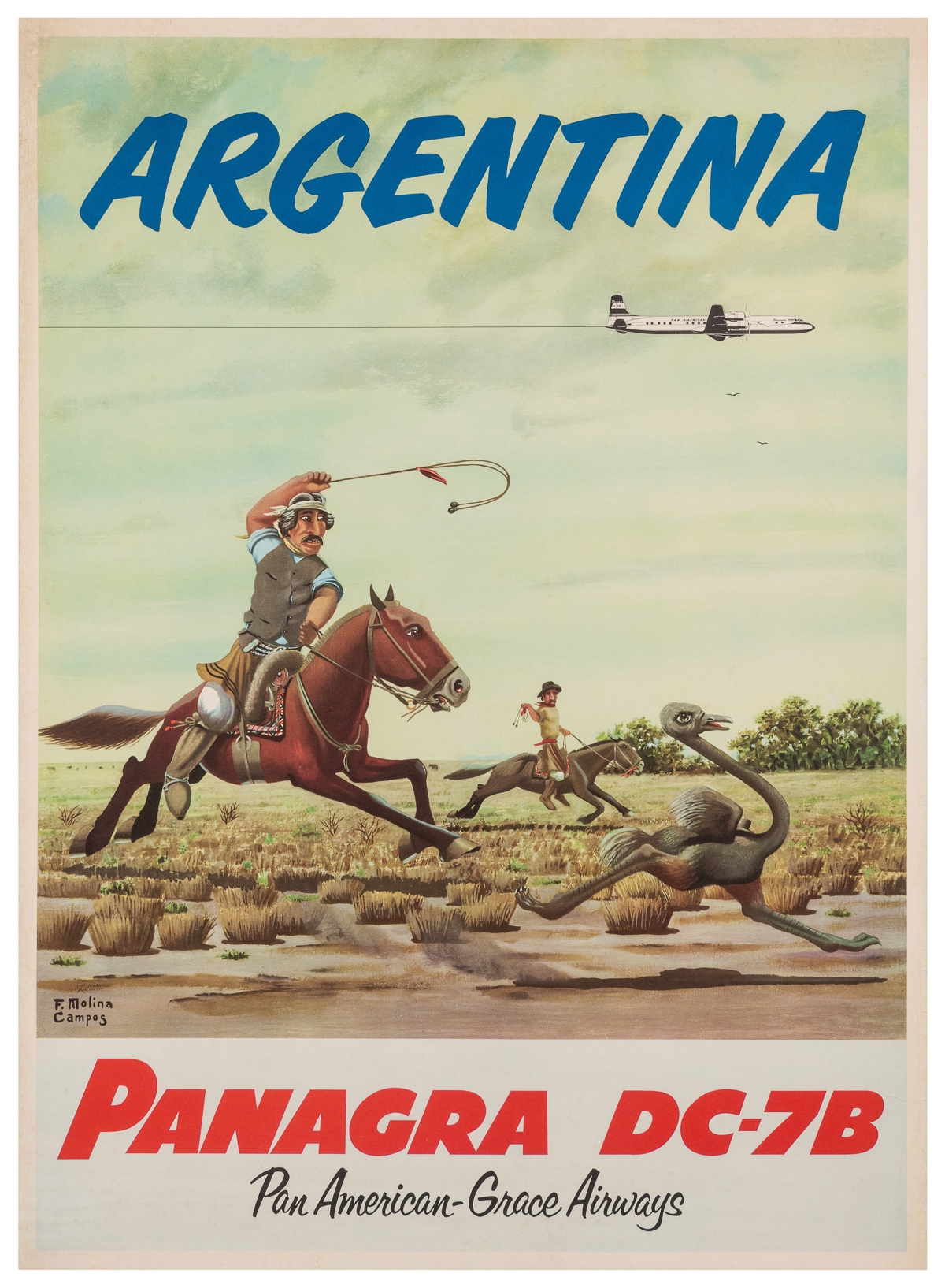 Florencio Campos | Argentina / Panagra DC-7B (Circa 1950s) | MutualArt