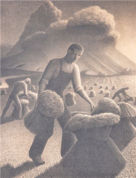 Grant Wood | Grant Wood APPROACHING STORM Lithograph (1940) | MutualArt
