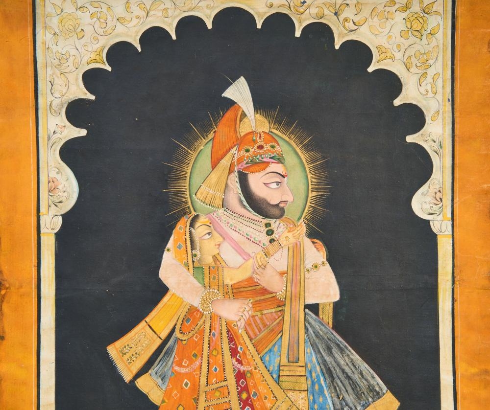 Rajasthan School, 19th Century | AN INDIAN MINIATURE OF MAHARAJA BHIM ...